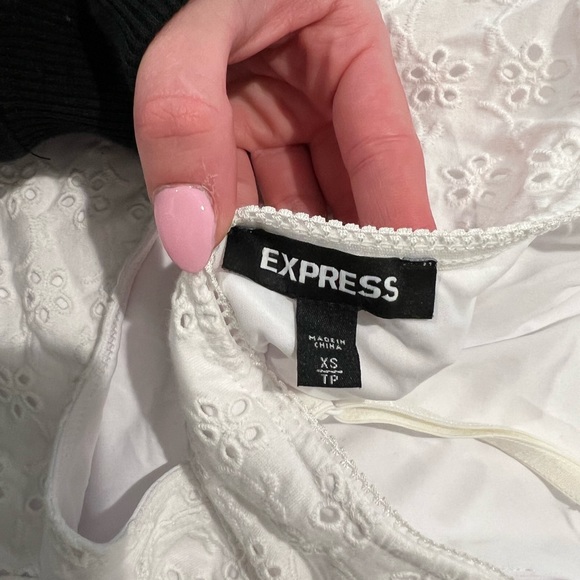 Express | Dresses | Express White Floral Embroidered Dress | Poshmark